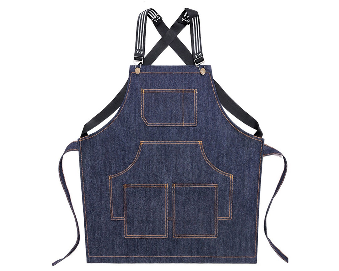 4 Sizes Customizable Logo Blue Denim Aprons for Men/women - Etsy