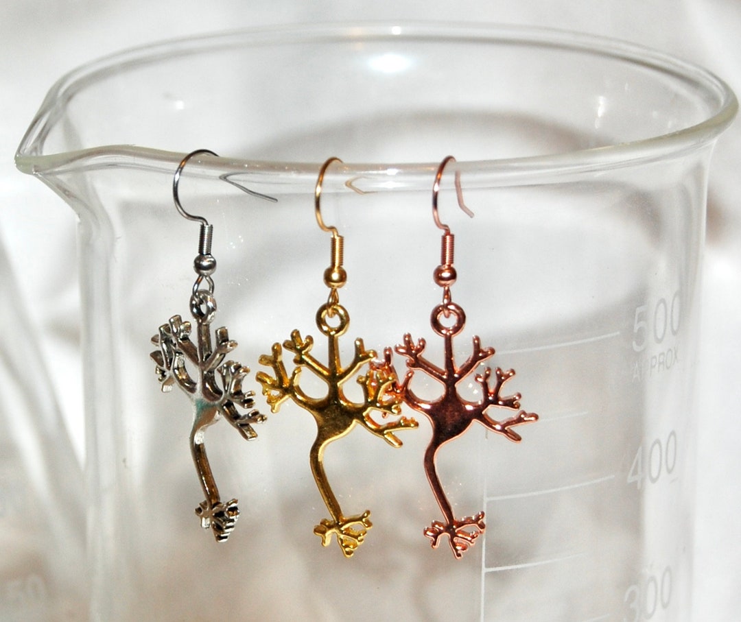Neuron Earrings: Surgical Steel Science Jewelry, Nerdy Gift - Etsy