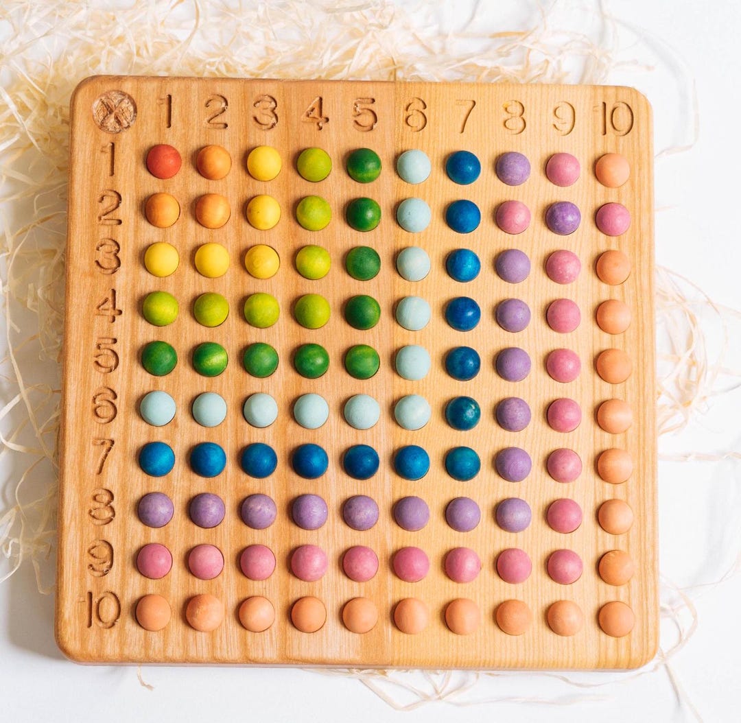 100 BOARD. 10 Times Multiplication Math Set With Included Wooden or ...