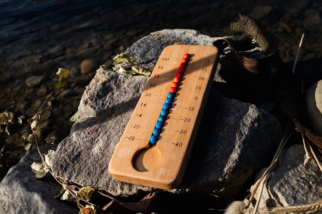 Wooden Thermometer Toy. Wooden Montessori Toy for Open Ended and ...