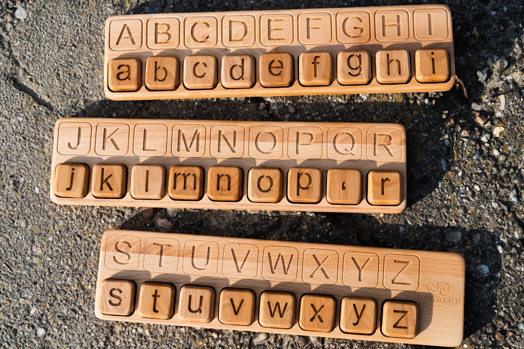 Wooden Alphabet Matching Set. Montessori Abc Learning. Boards With ...