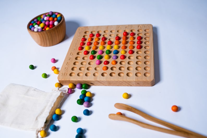 100 BOARD. 10 Times Multiplication Math Set With Included Wooden or ...