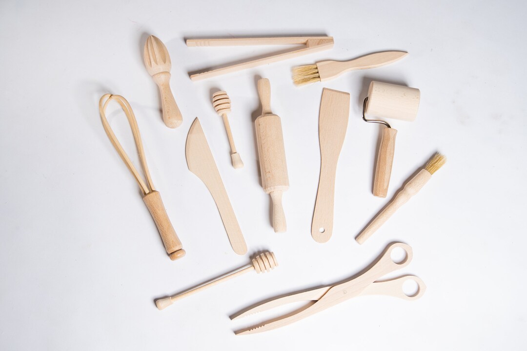 Set of 12 Wooden Kitchen Utensils for Kids. Heuristic & Open - Etsy