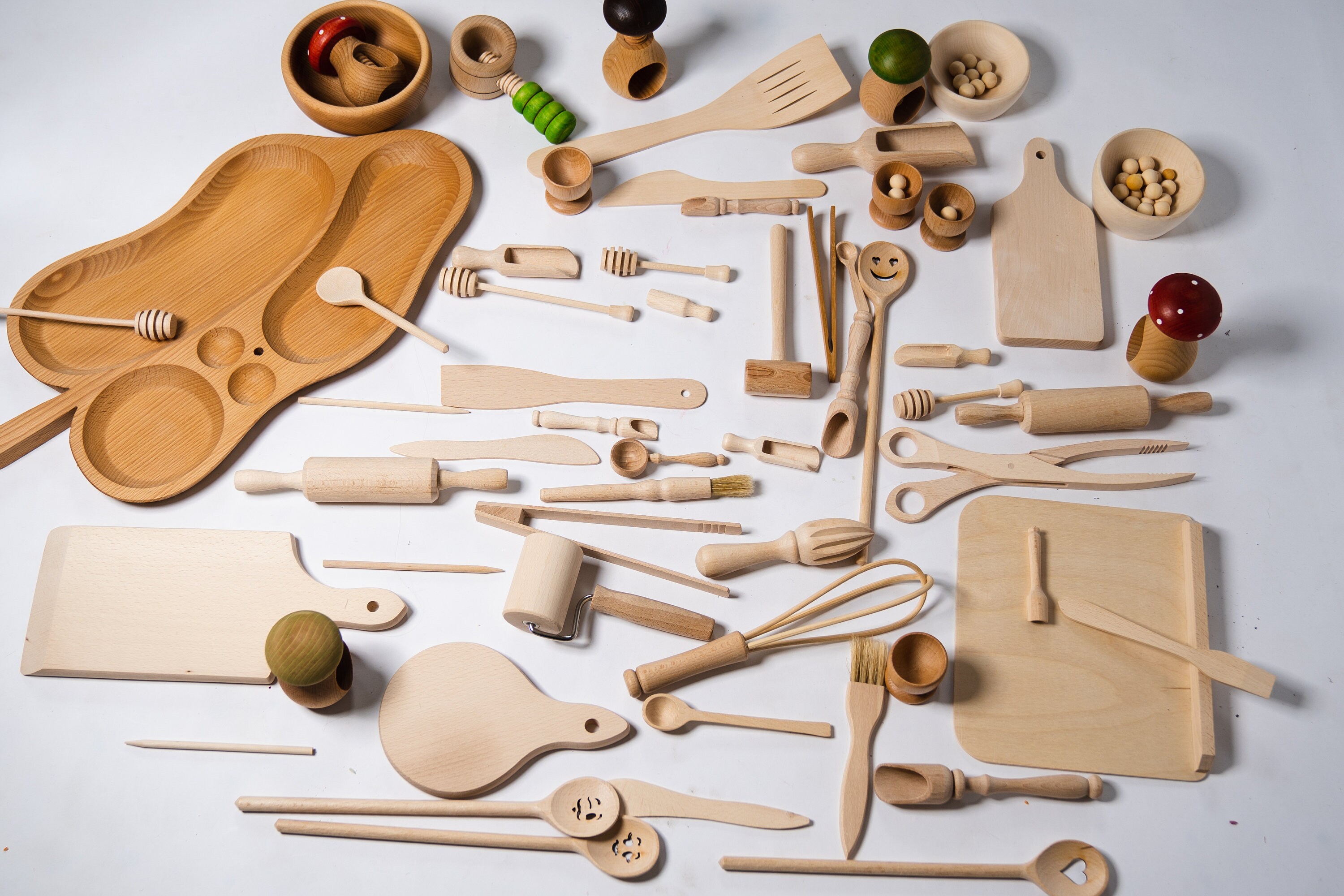 Heuristic & Open Ended Play Set Kitchen Wooden Utensils for | Etsy