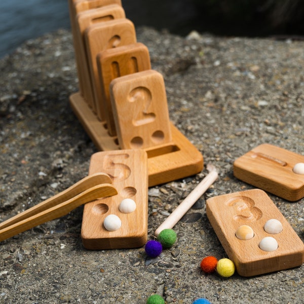 Wooden Number Montessori - Etsy