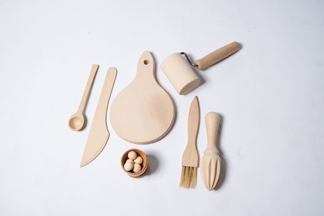 Heuristic & Open Ended Play Set Kitchen Wooden Utensils for - Etsy