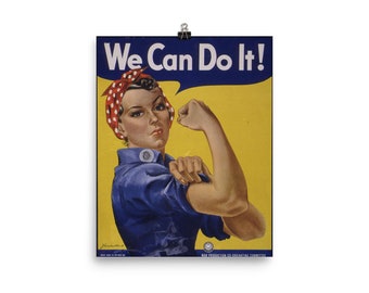 Rosie the Riveter Art Print, Art Prints Women, Feminist Art, World War ...