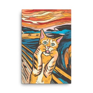 Cat "the Scream" Canvas - Etsy