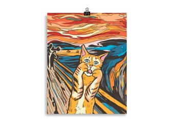 Cat Scream Poster - Etsy