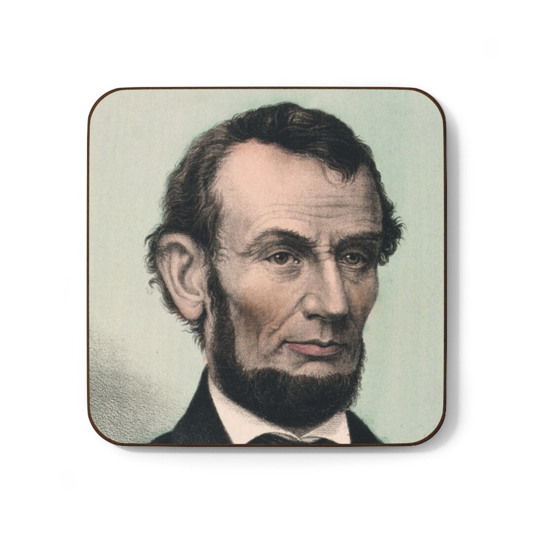 Posavasos con respaldo de madera dura de Abraham Lincoln - Etsy México