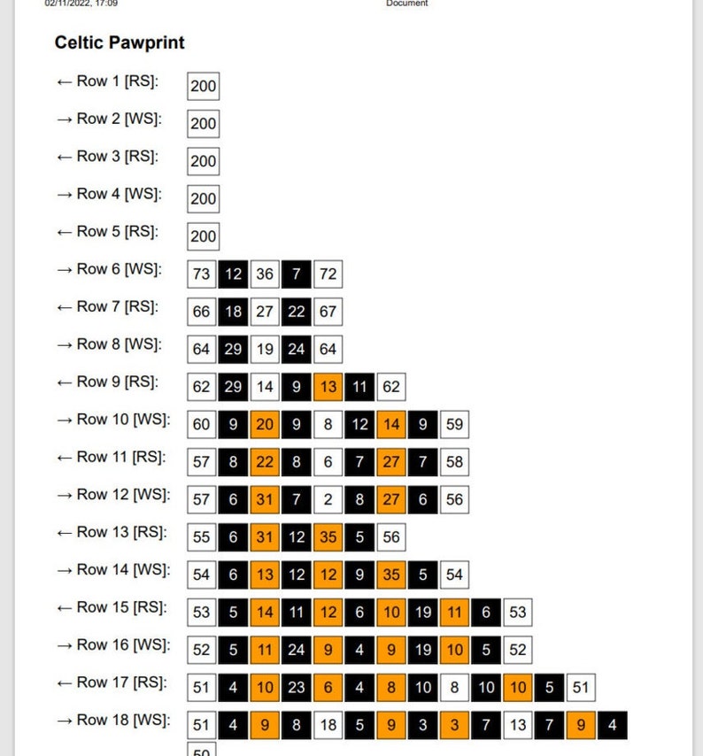 Paw Print GRAPHGAN for Crochet With Written and Block Instructions. - Etsy