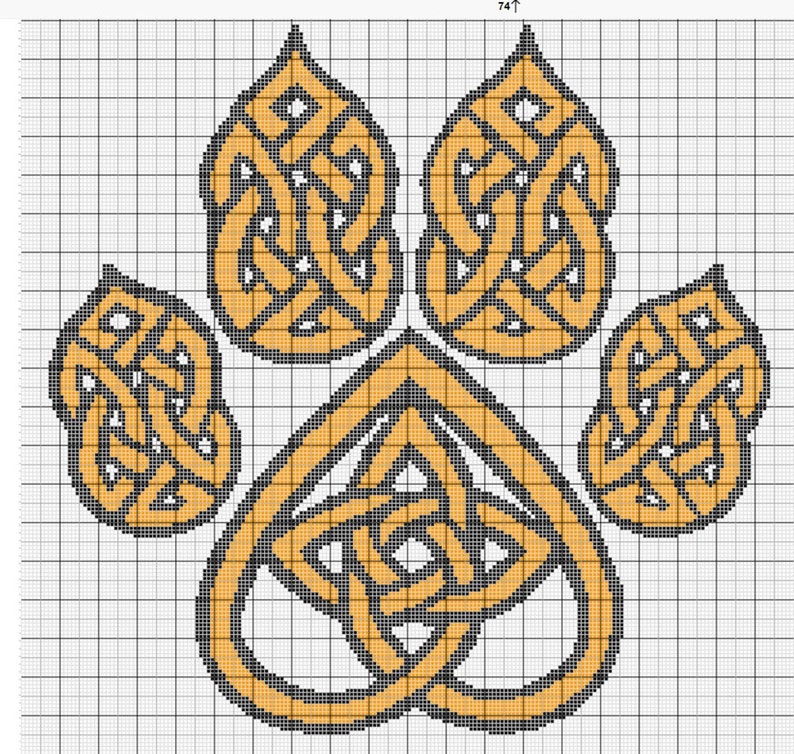 Paw Print GRAPHGAN for Crochet With Written and Block Instructions. - Etsy