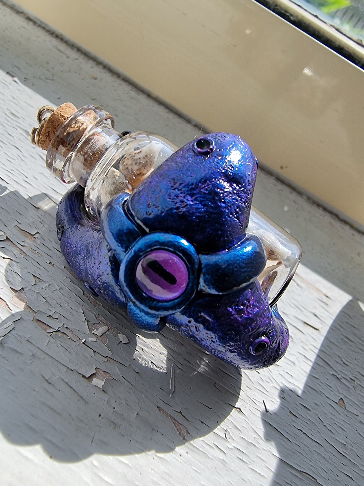 Purple Sea Monster With Jar of Shells - Etsy