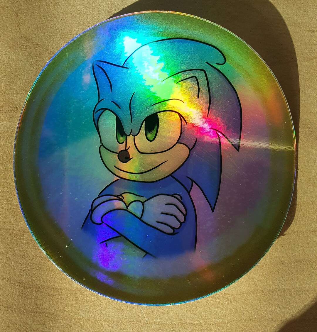 Holographic Sonic Sticker - Etsy