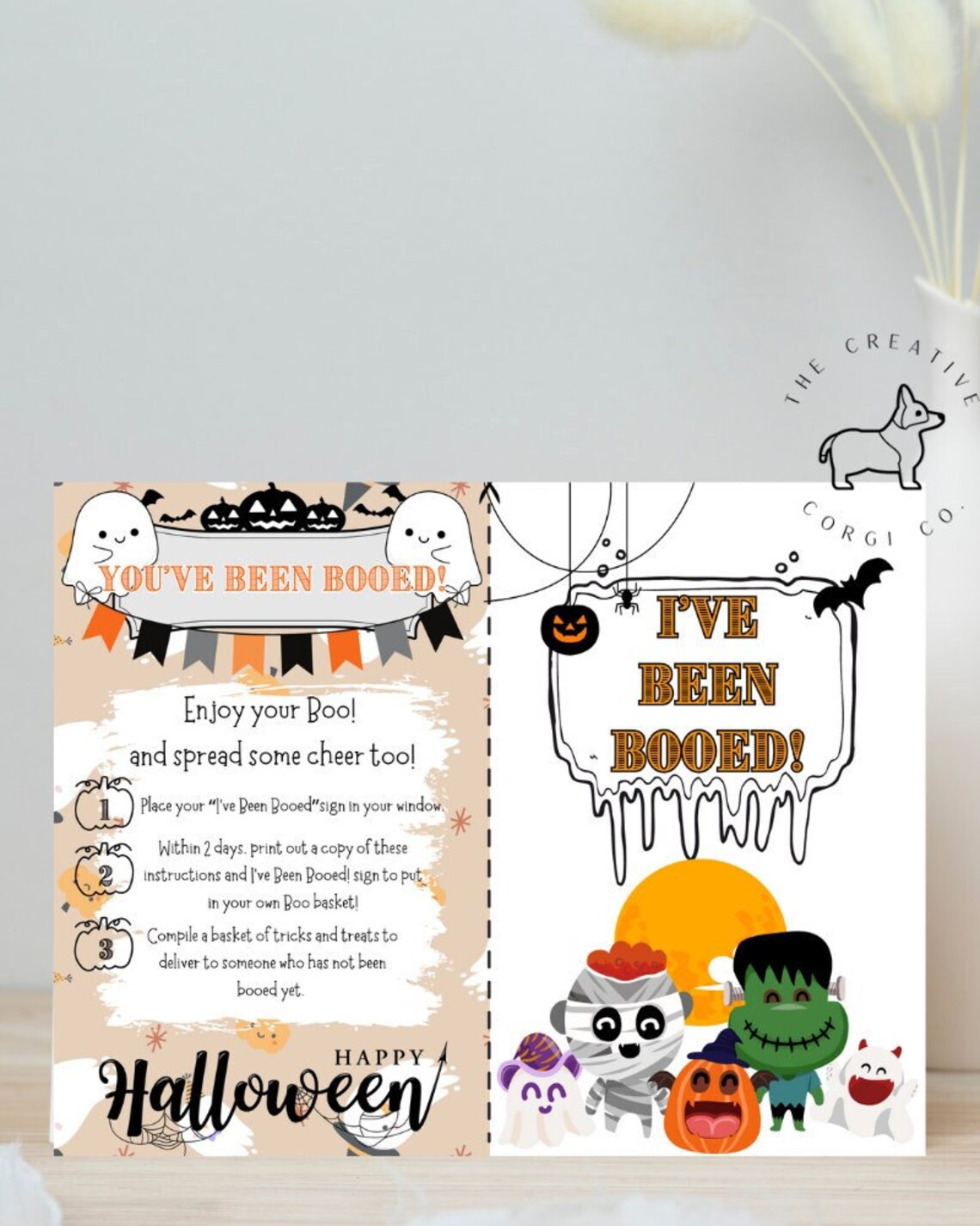 You've Been Booed! | Digital Printable | Instructions and Sign ...