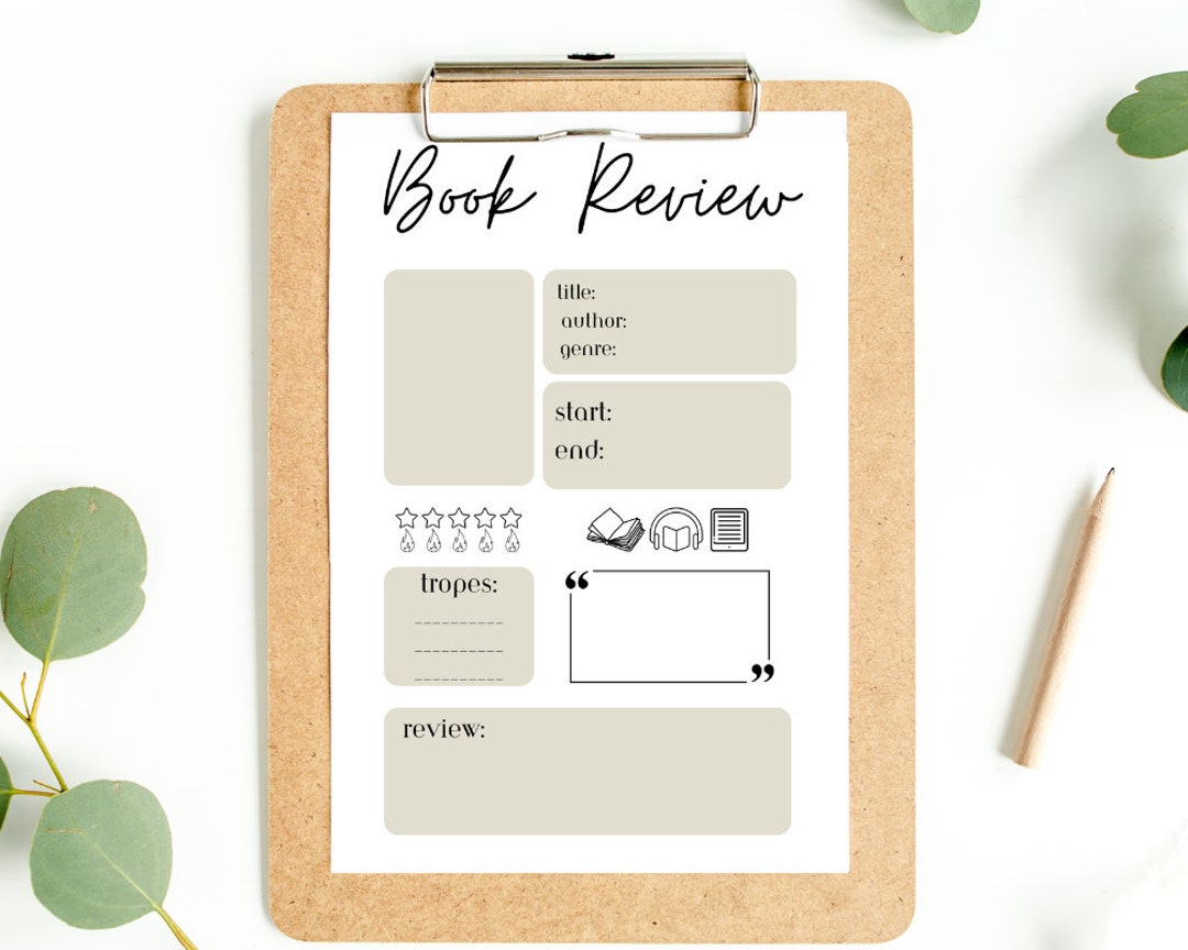 Book Review Template Editable Template Book Review A5 A4 Letter Sized ...