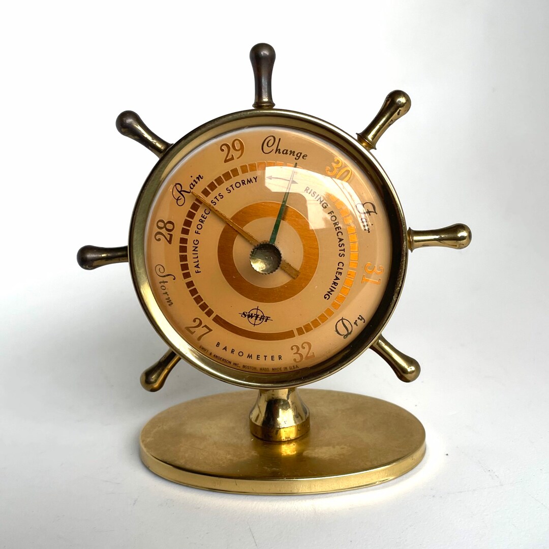 1950s Brass Ships Wheel Barometer Swift & Anderson Inc. - Etsy