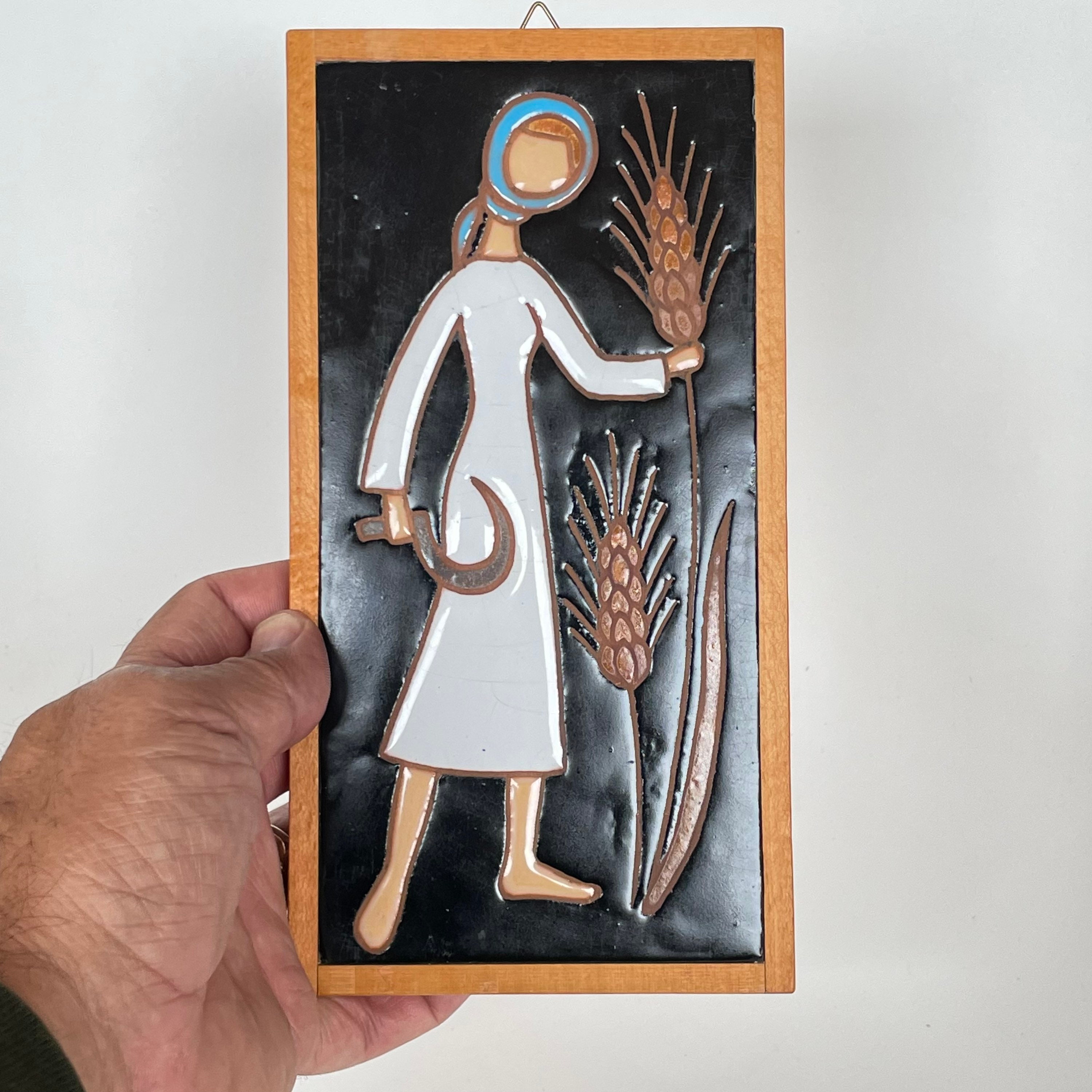 Vintage Greek Art Pottery Framed Tile Signed E Mixandou or - Etsy