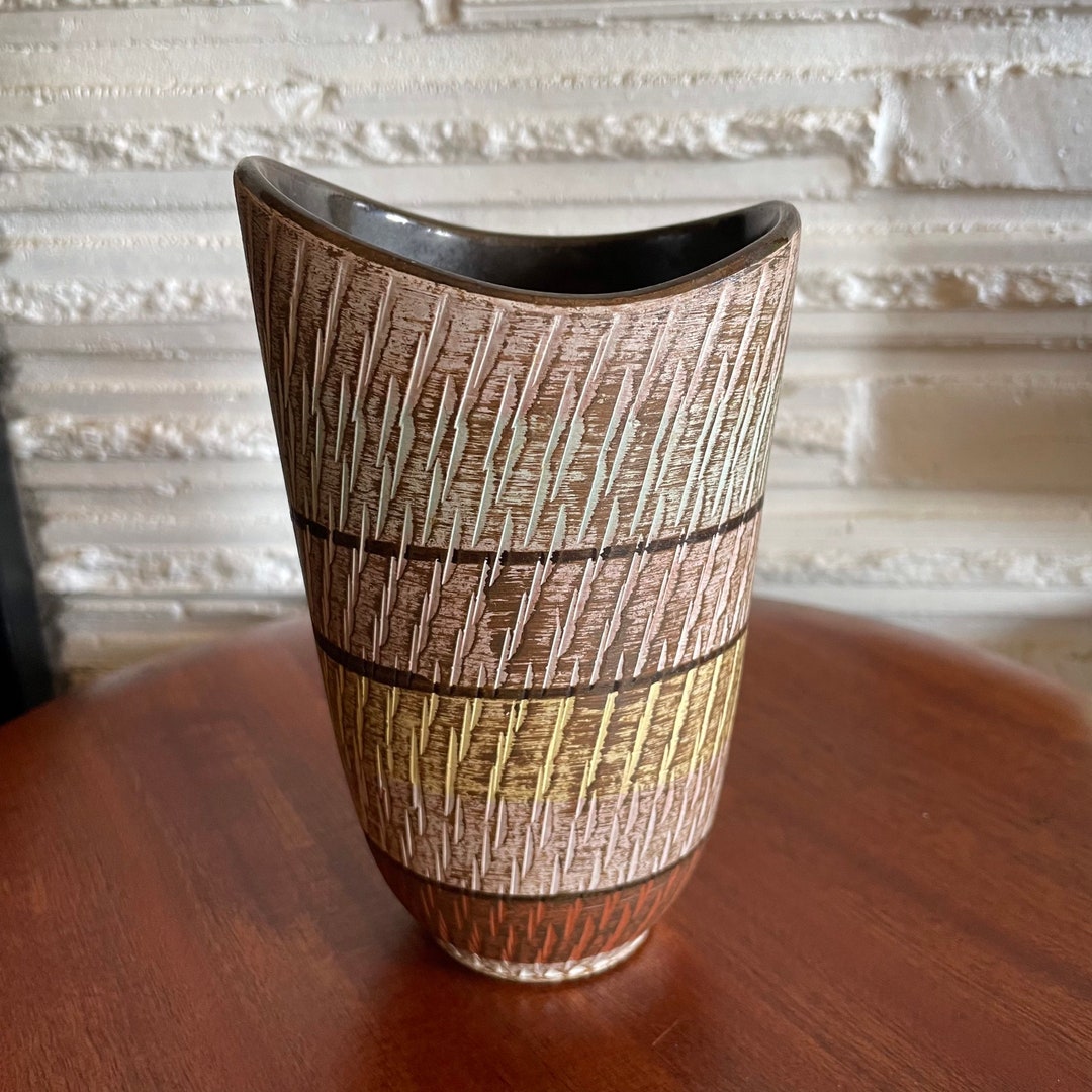 German Mid Century Modernist Pottery Vase by Dumler & Breiden, Hohr - Etsy