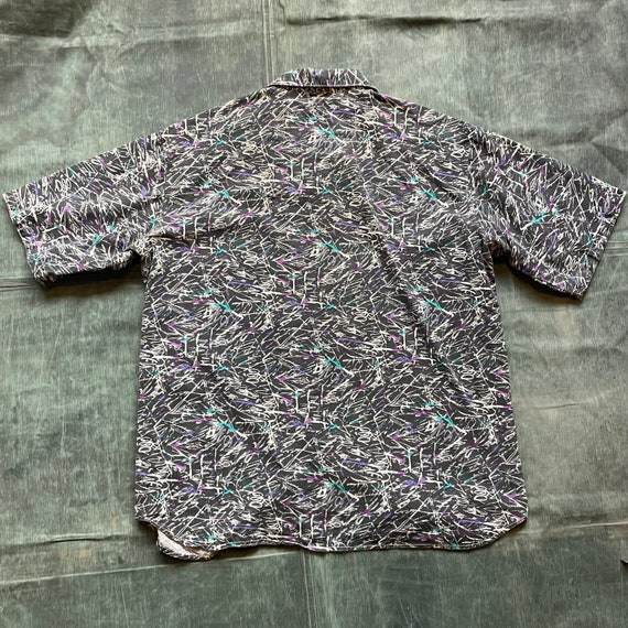 Rad 1990’s Oversize Splatter Paint Style Aloha Shirt,… - Gem