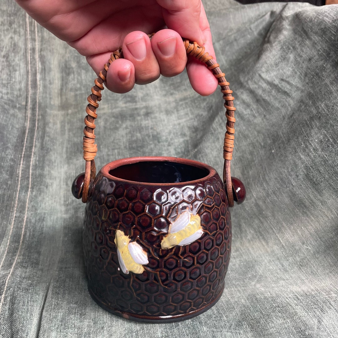 Occupied Japan World War II Era Japanese Redware Pottery Honey Pot ...