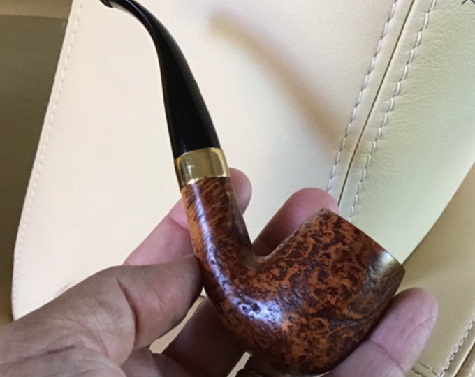 Vintage Lorenzo Anello ORO gold Estate Pipe 731 Sandblasted Briar Made ...