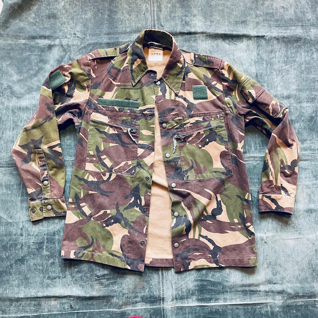 Vintage 1990’s Dutch Military Woodland Camouflage Field Jacket ...