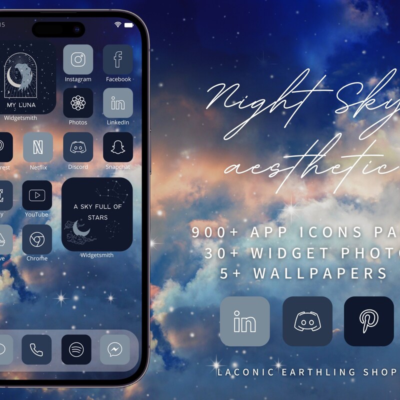 Blue App Icon Pack - Etsy
