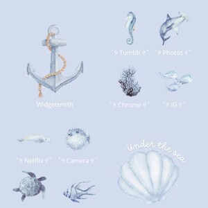 Blue Ocean Aesthetic App Icons for Ios, iPhone 17, Android | Sea, Beach ...