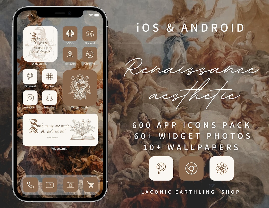Ios 17 & Android Renaissance Aesthetic 600 App Icons Pack ...
