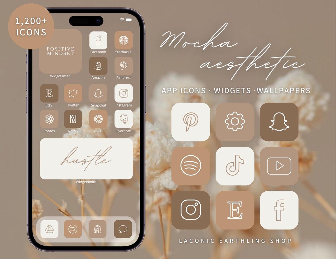Mocha Aesthetic App Icons for Ios, iPhone 17 & Android | Coffee Brown ...