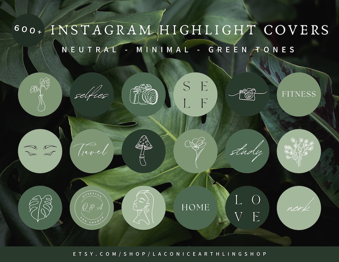 600+ Green Instagram Highlight Covers | Neutral Story Instagram ...