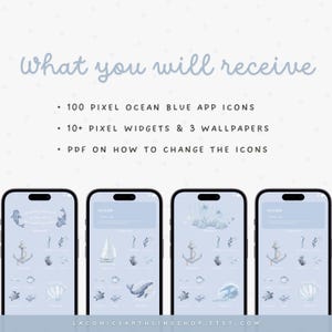 Blue Ocean Aesthetic App Icons for Ios, iPhone 17, Android | Sea, Beach ...
