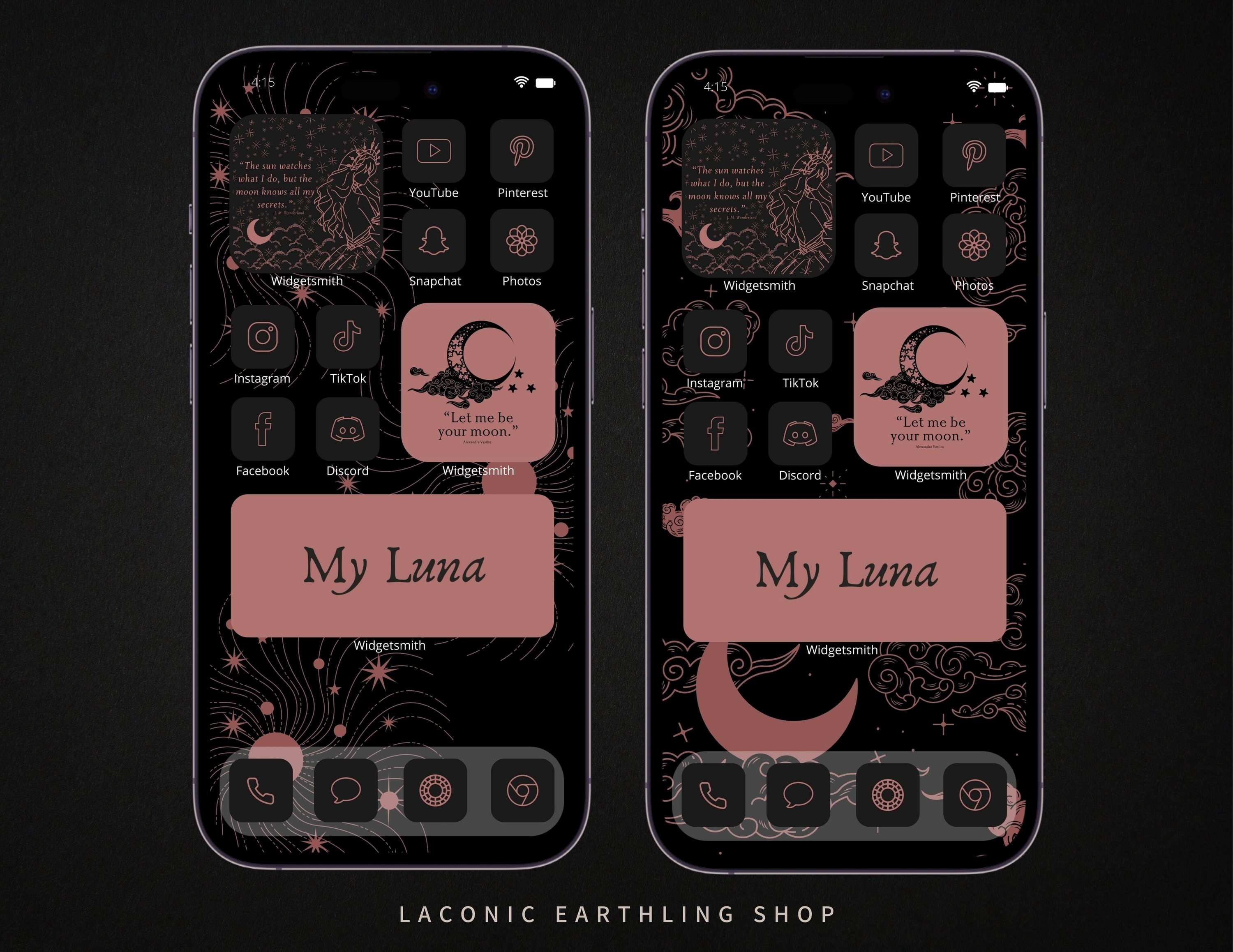 Rose Gold Moon Aesthetic App Icons for Ios, iPhone 17, Android ...