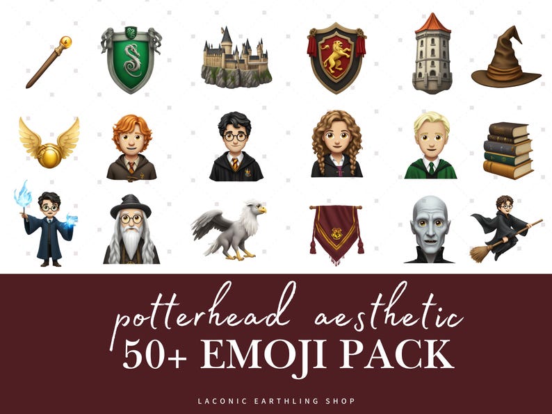 Potterhead Ios 18 Emoji Stickers: Magical Wizarding Pack (digital ...