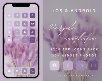 Purple Lovers Ios Icons Pack 60 Icons iPhone Ios 14 App Icons Purple ...