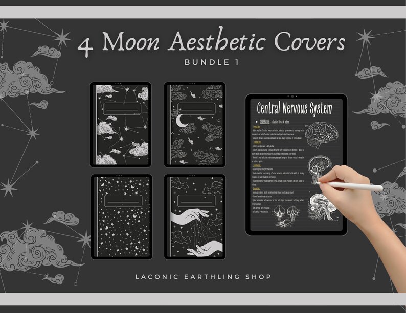 Silver Moon Digital Notebooks Bundle 1 | Digital Notebook, Goodnotes ...