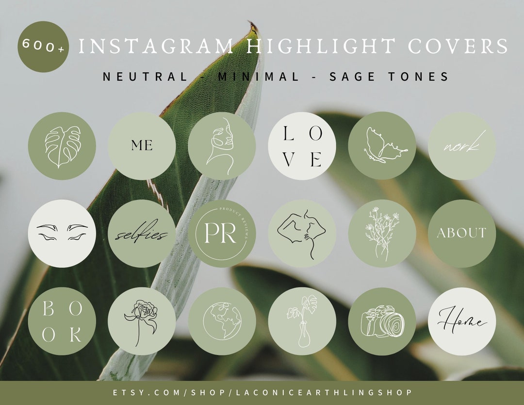 600+ Sage Instagram Highlight Covers | Neutral Story Instagram ...