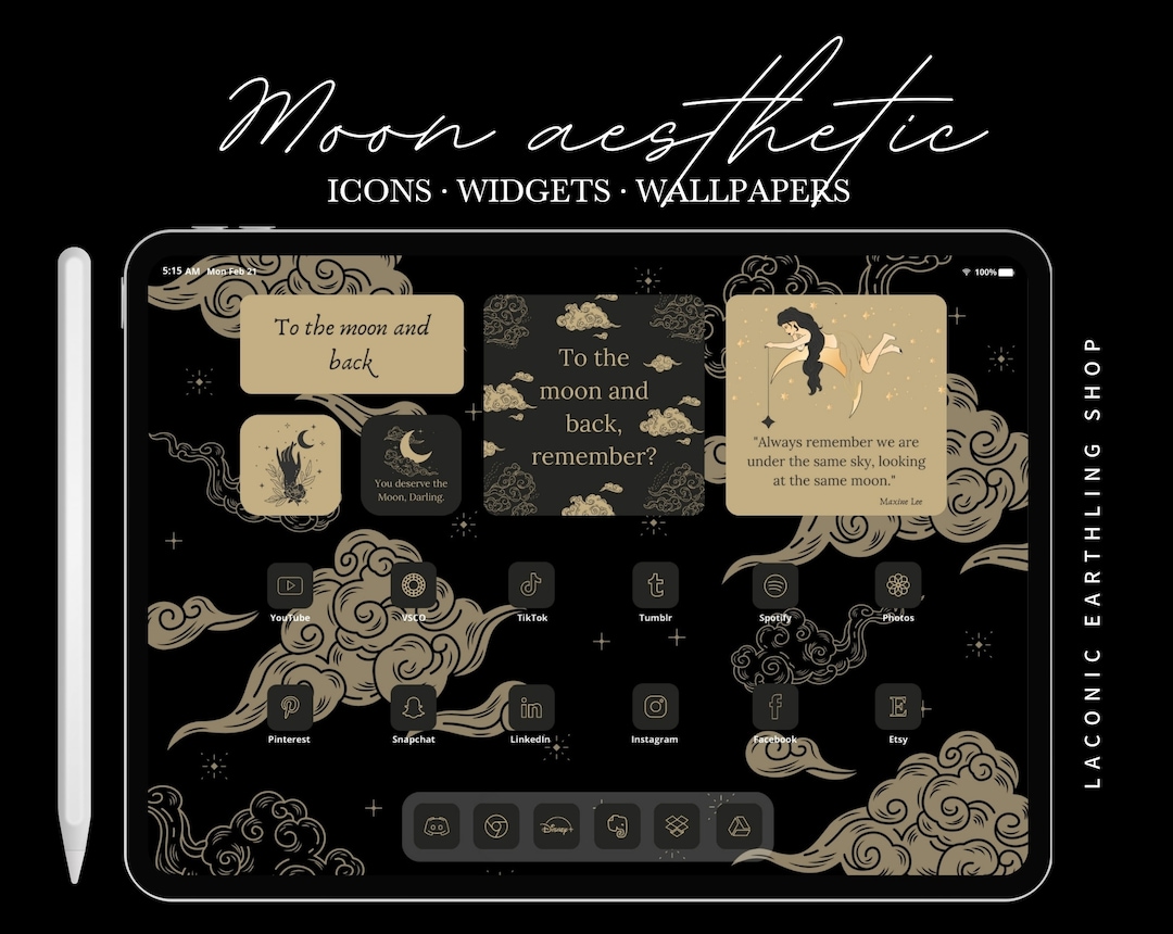 IPad & Tablet Moon Aesthetic App Icons Pack Laconicearthlingshop - Etsy