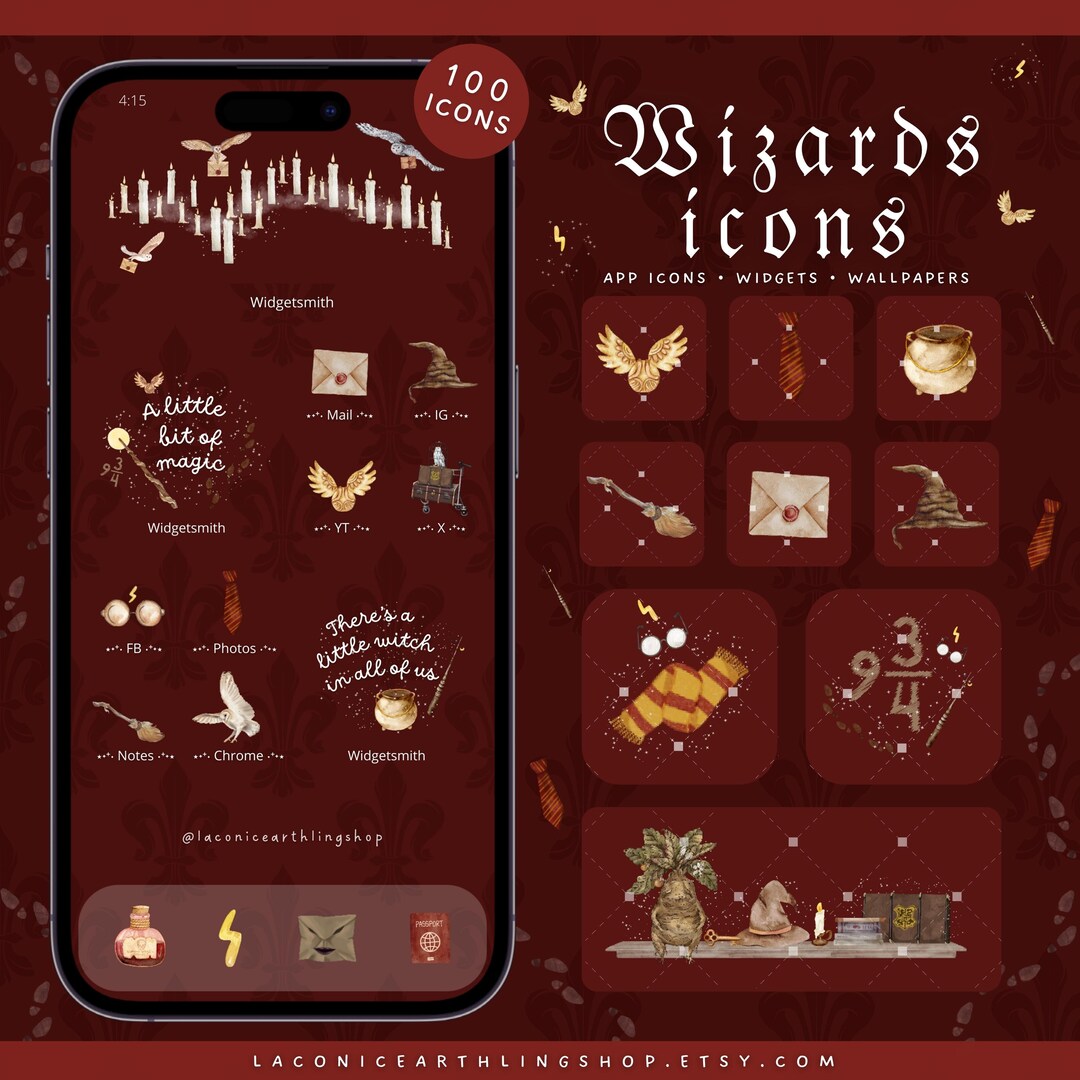 Magic-themed Wizard Pixel App Icons for Ios and Android | Witch, Witchy ...