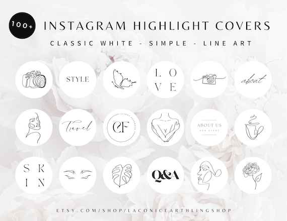100 White Instagram Highlight Covers Neutral Story - Etsy