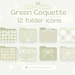 Green Coquette Folder Icons | Desktop Organizer, Mac & Windows (digital ...