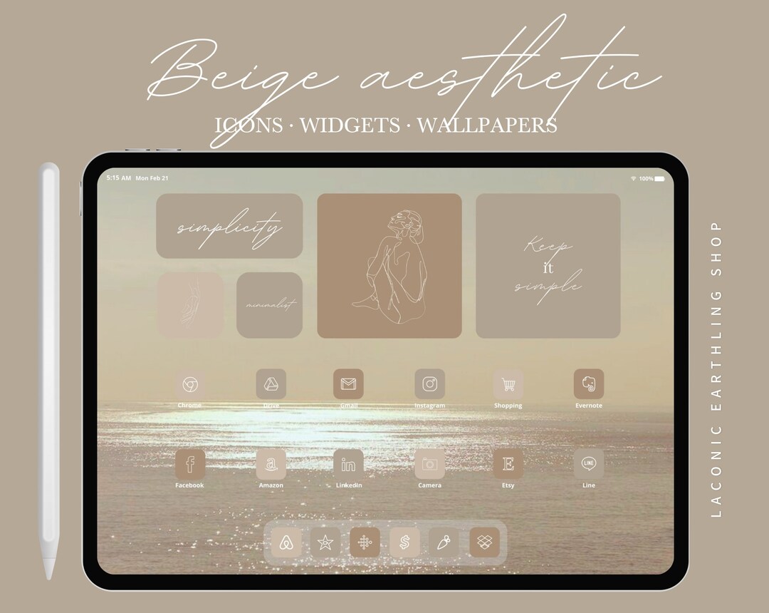 IPad & Tablet Beige Aesthetic App Icons Pack Laconicearthlingshop - Etsy
