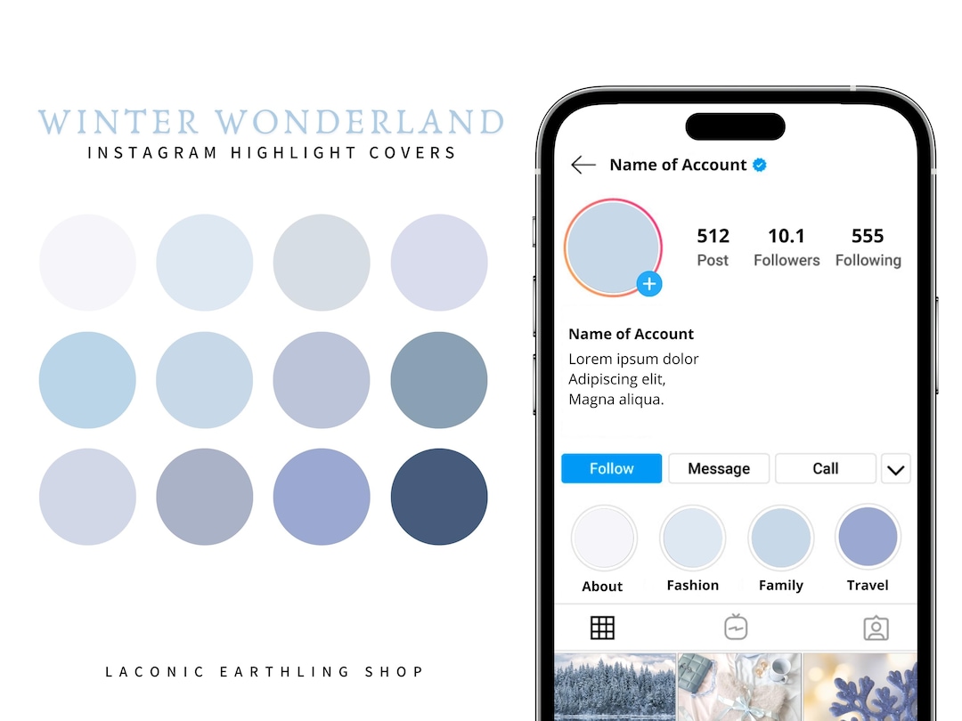 Winter Wonderland Instagram Highlight Covers | Icy Blue White Aesthetic ...