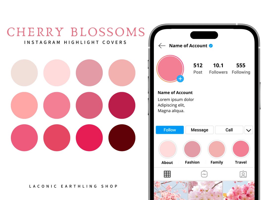 Cherry Blossoms Instagram Highlight Covers | Pink Floral Aesthetic IG ...
