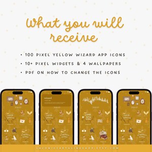 Magic-themed Yellow Wizard Pixel App Icons for Ios and Android | Witch ...