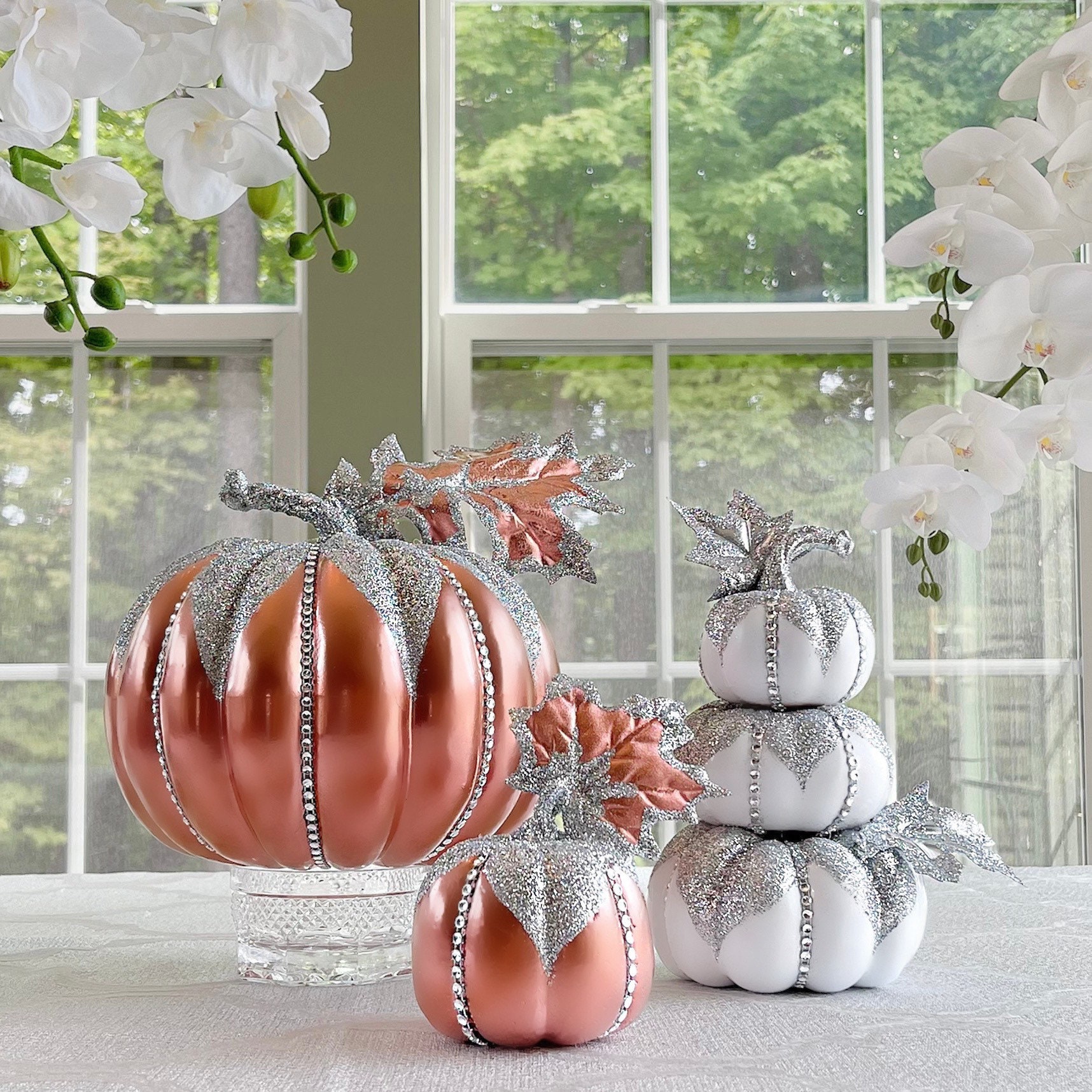 3 Piece Stacked Glam Pumpkin - Etsy
