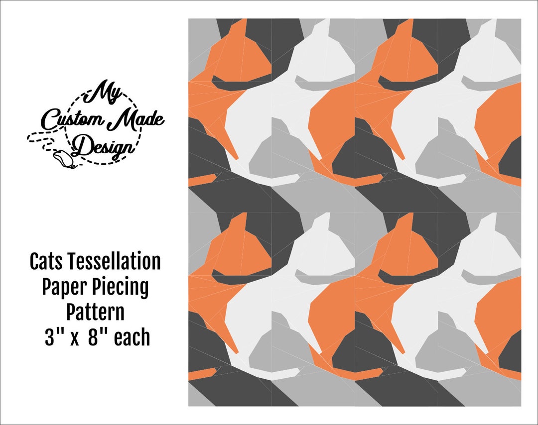 Cats Tessellation Foundation Paper Pieced Quilt Pattern - Etsy
