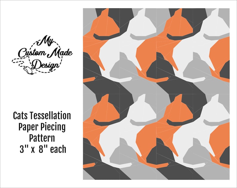 Cats Tessellation Foundation Paper Pieced Quilt Pattern - Etsy