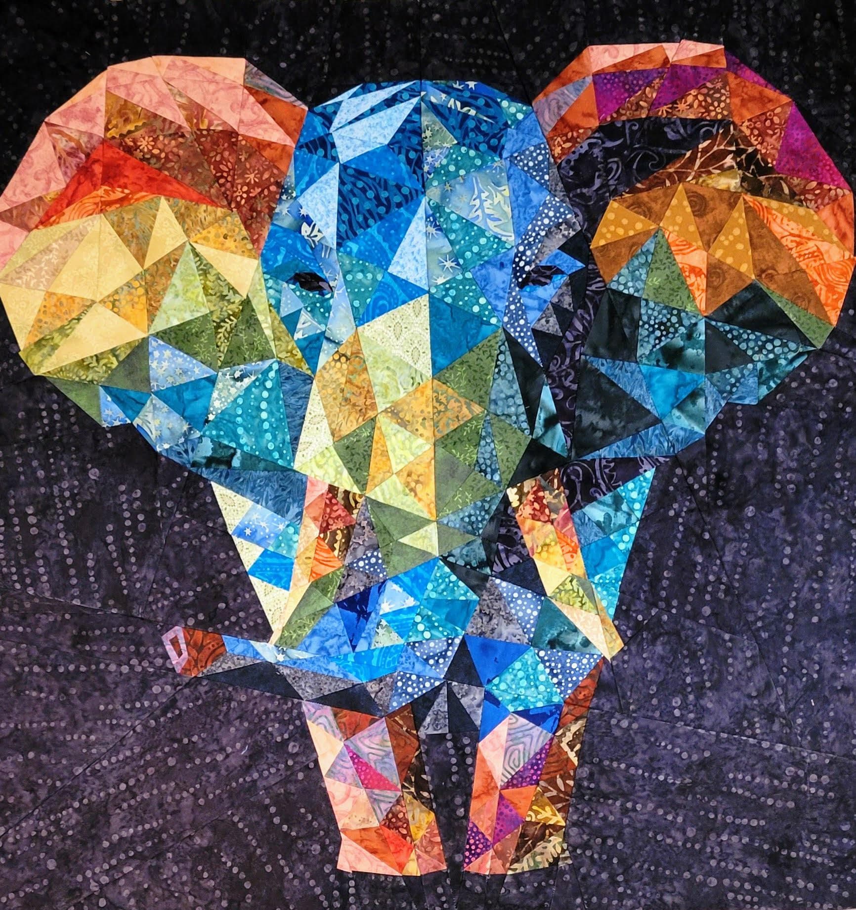 Geometric Rainbow Elephant, Foundation Paper Pieced Quilt Pattern, PDF ...